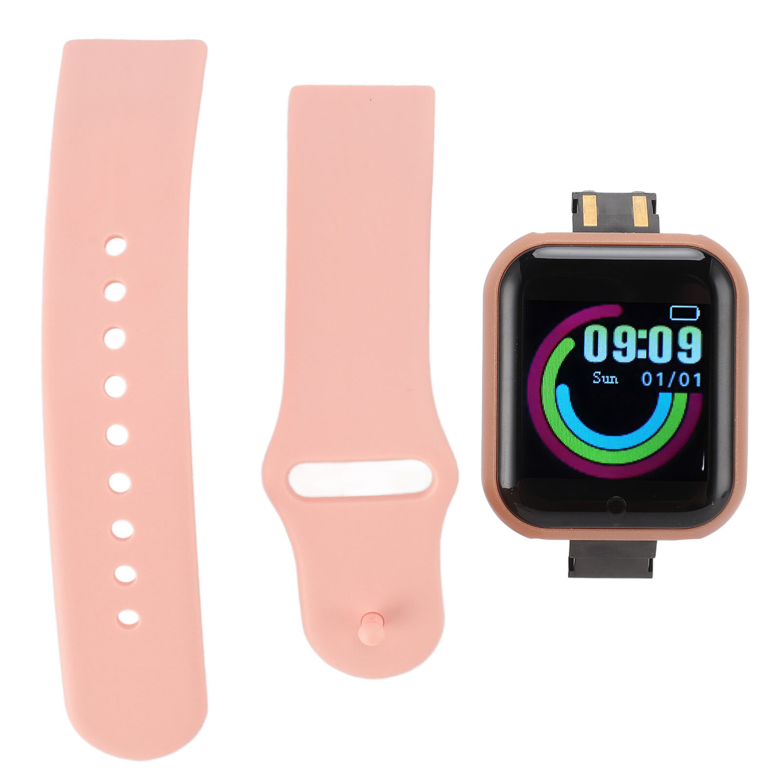 1.44in Screen Sports Smartwatch Sleep Monitoring Step Counting IP65 Waterproof Smart Watch for Health Care Brown Pink