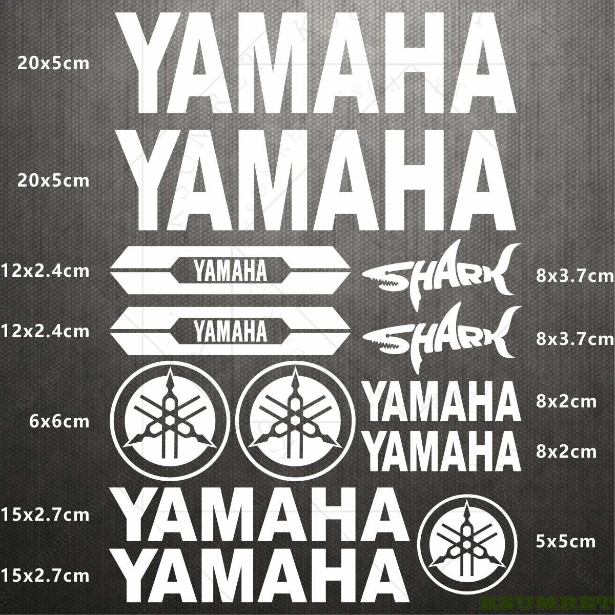Наклейки Yamaha для мотоцикла, набор белых 11 шт.