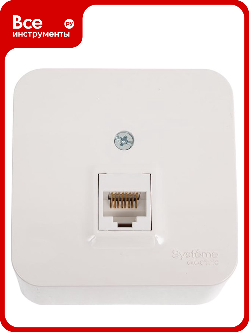 Компьютерная розетка Systeme Electric BLANCA О/У RJ45, категория 5E, белый BLNIA045001, для города и дачи, изготовлена