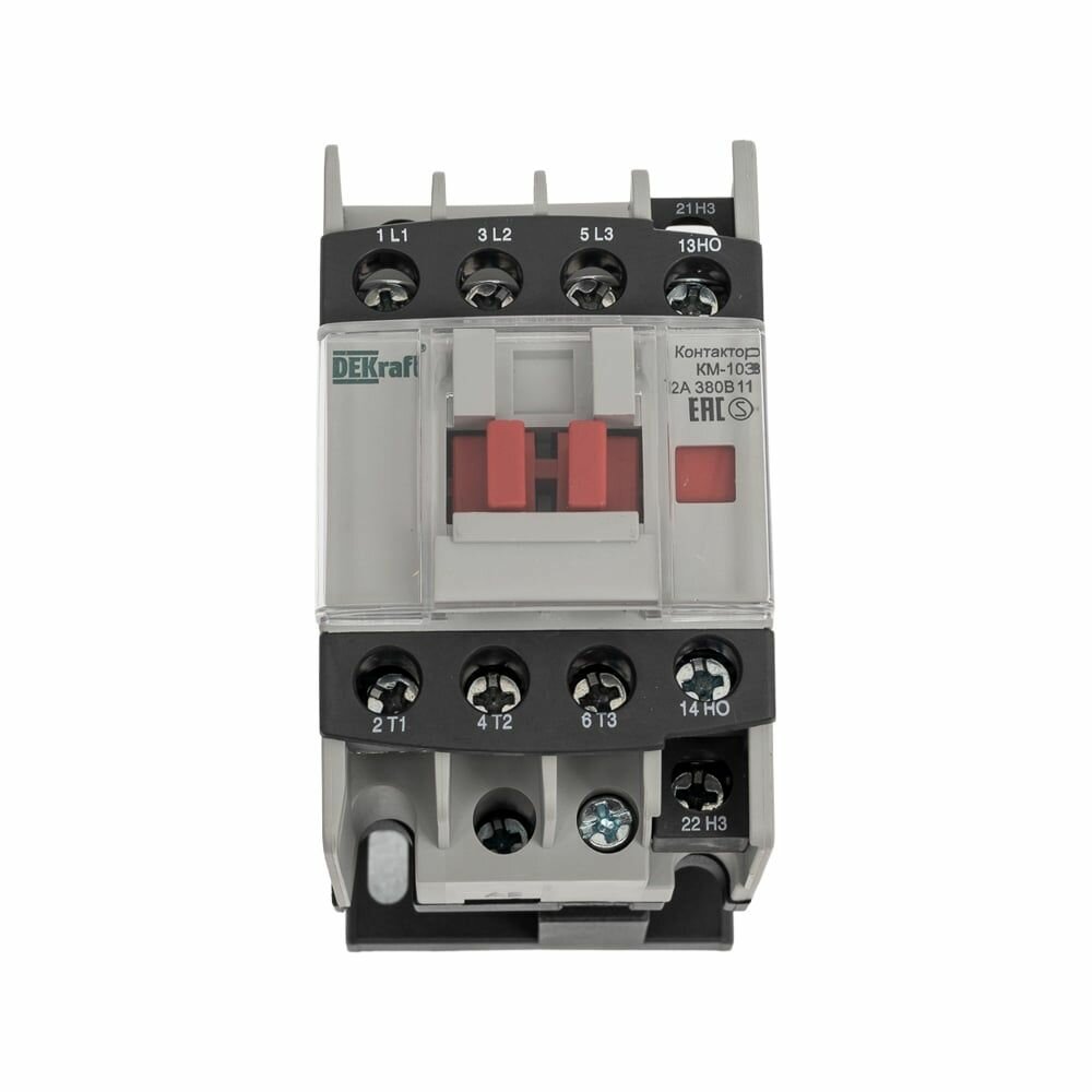Контактор КМ-103 12А кат. 380В AC 1НО+1НЗ AC-3 DEKraft 22109DEK