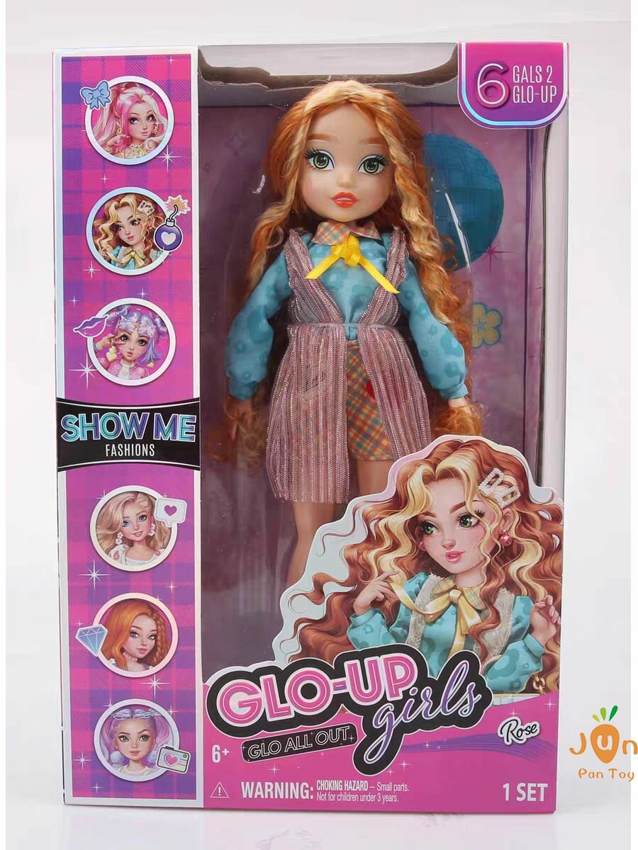 Far Out Toys GLO-UP Girls Rose S2 -S / игрушки для девочек, модные куклы, с каштановыми вьющимися волосами, подходят для детей от 6 лет и старше