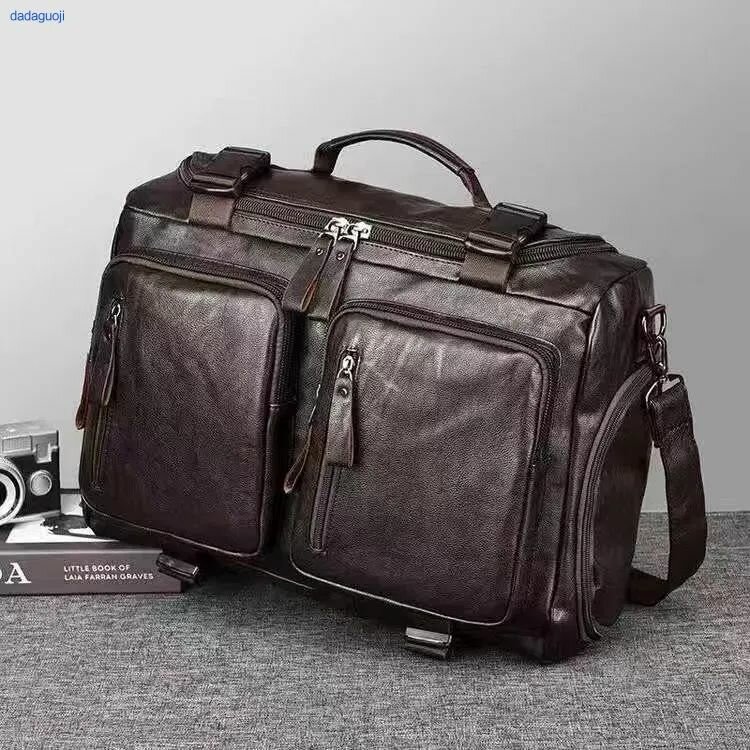 Сумка-рюкзак MUNUKI M036 из качественной натуральной коровьей кожи для ноутбука 16 дюймов вместительная очень большой емкости M036