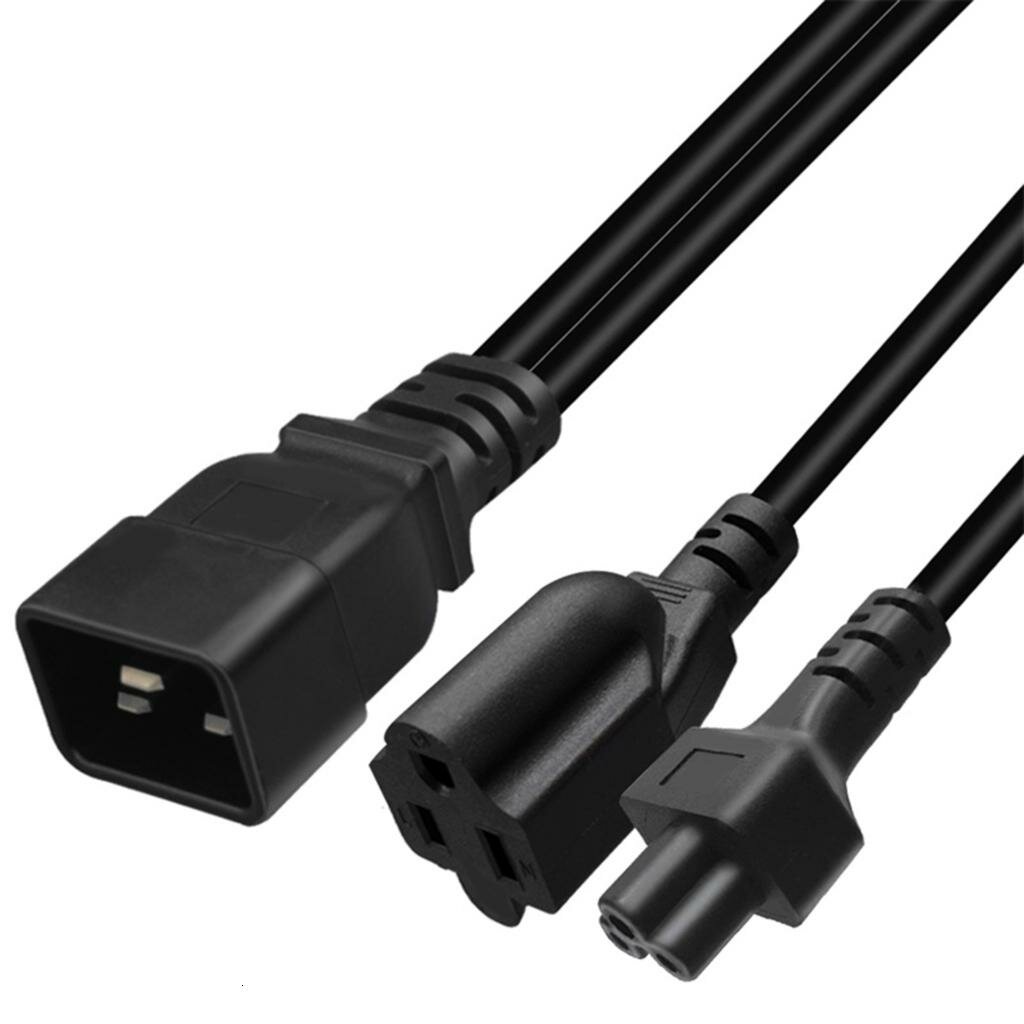 IEC320-C20 Мужчина-NEMA 5-15R+IEC320 C5 Кабель преобразователя питания женского пола C5