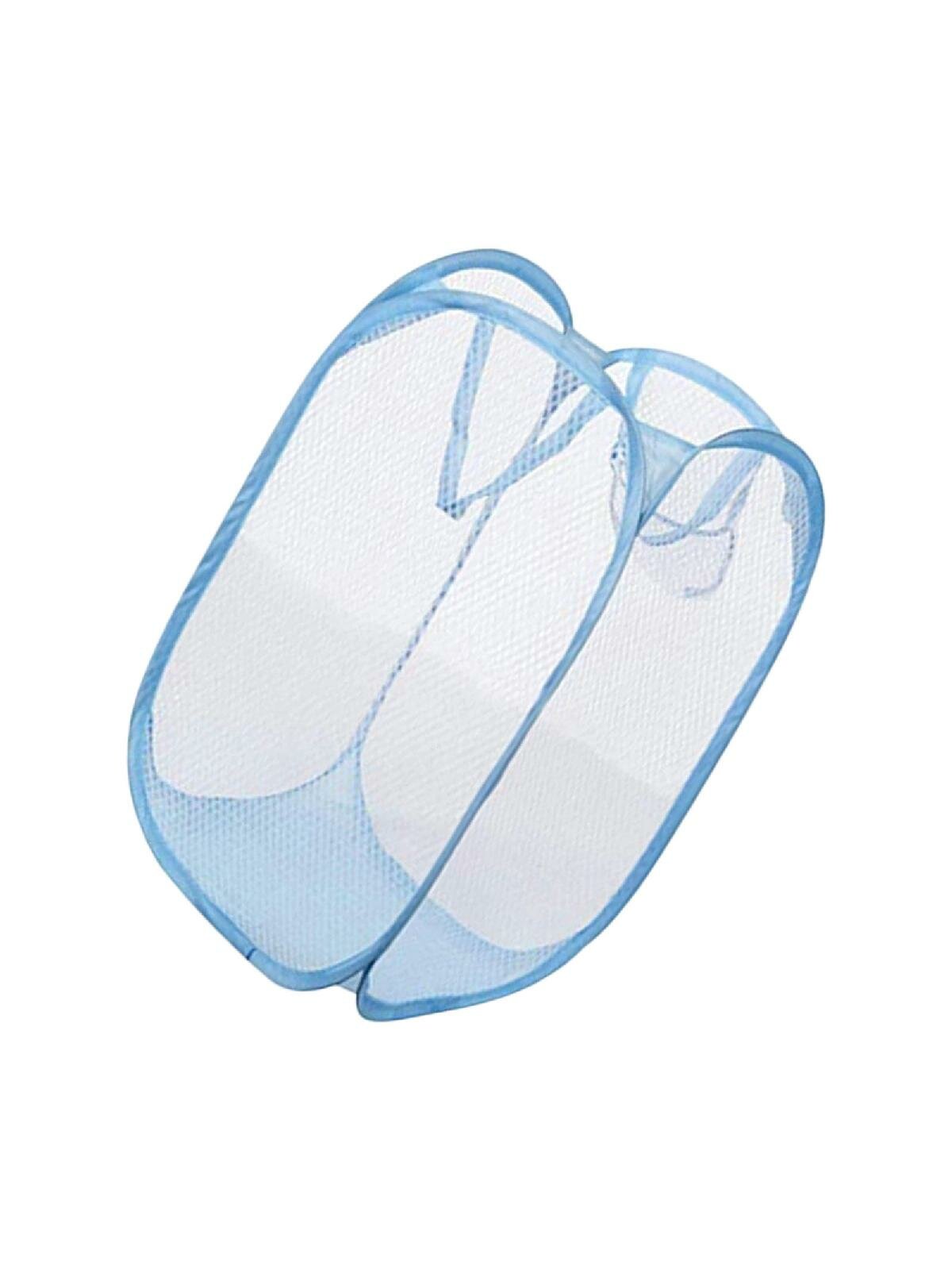 Корзина для хранения, Сетчатая выдвижная корзина для белья, переносная, складная, легко открывается, корзина для одежды-небесно-голубой