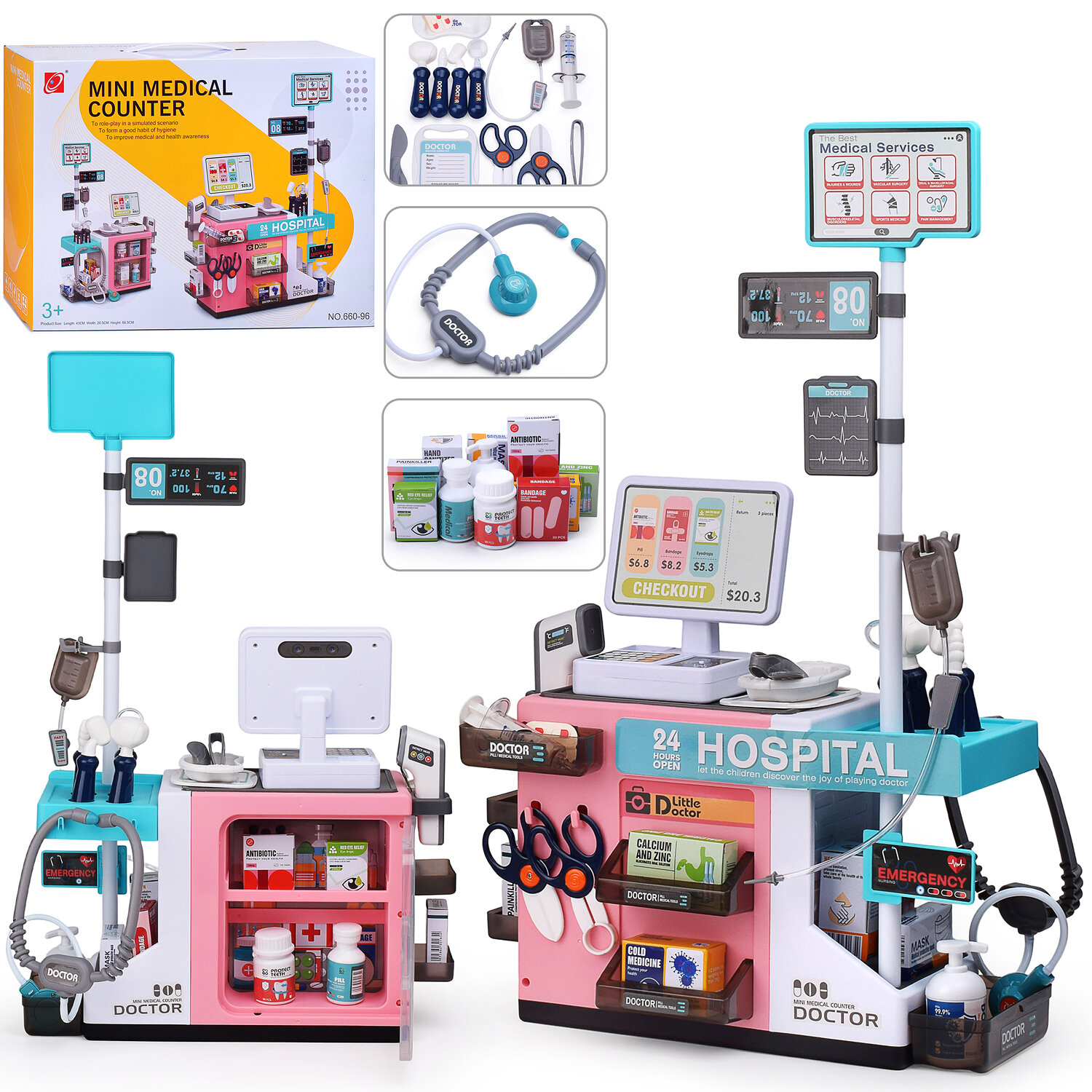 Игровой набор доктора "Медицинский центр", для детей от 3 лет, 25 аксессуаров