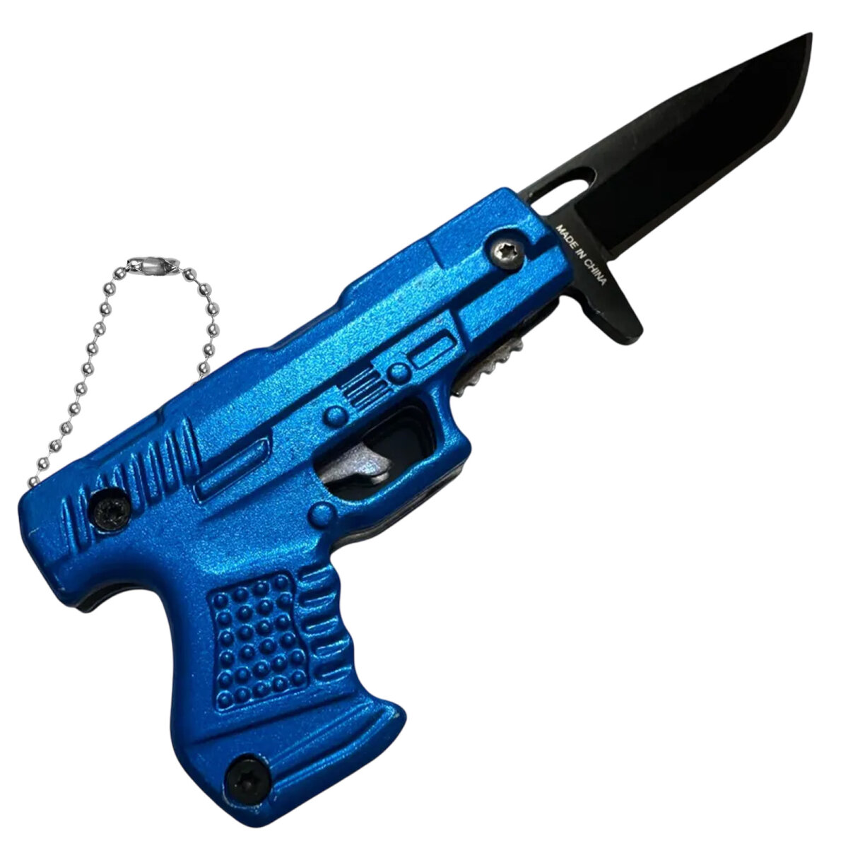 Складной нож Browning в форме пистолета (Синий); сталь 440C; общая длина 11 см; длина клинка 5 см