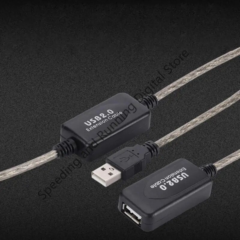 Удлинитель USB 2.0, 10m, черный — фото 1