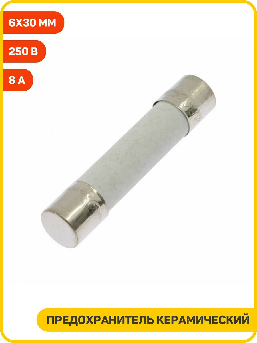 Предохранитель керамический Ruichi 8 А/250 В (6x30 мм)