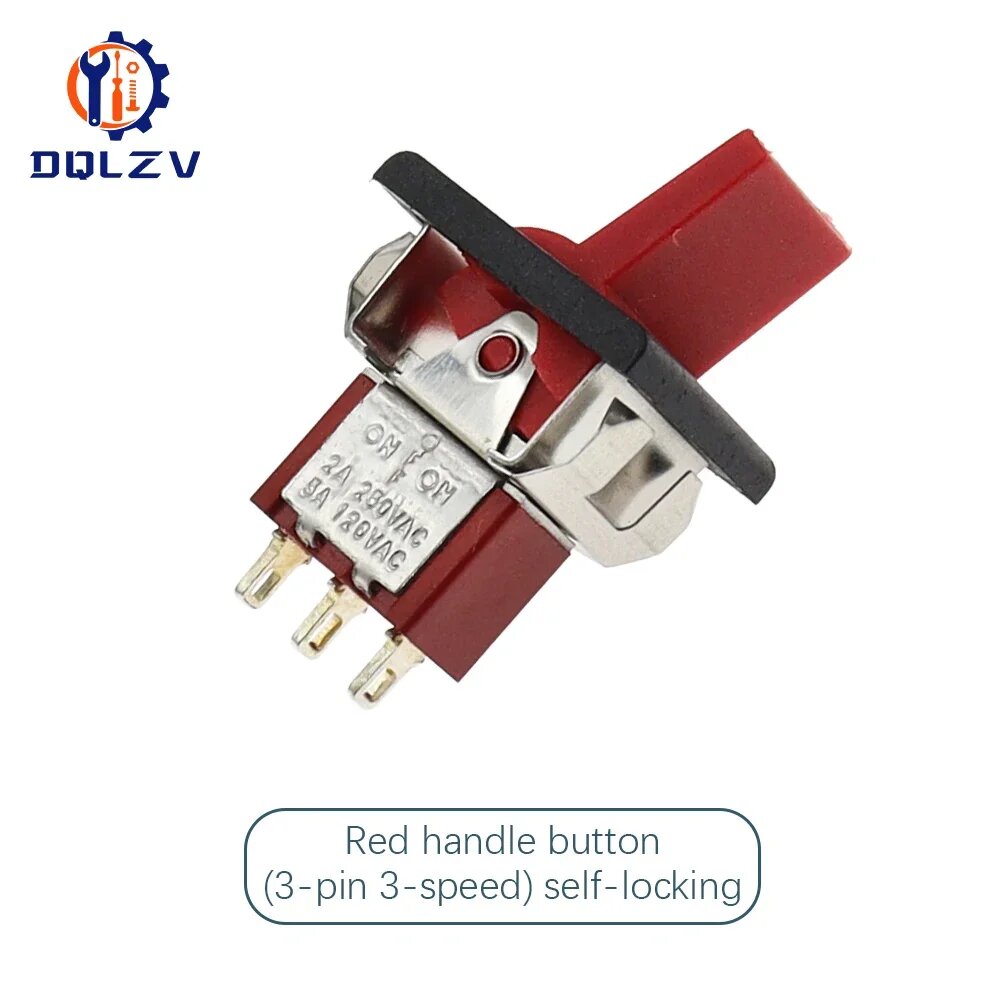 Переключатель SPDT DPDT DQLZV Red On-Off-On 3Pin