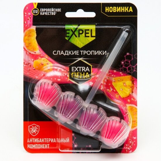 Чистящий блок Expel Сладкие тропики, для унитаза, 50 г