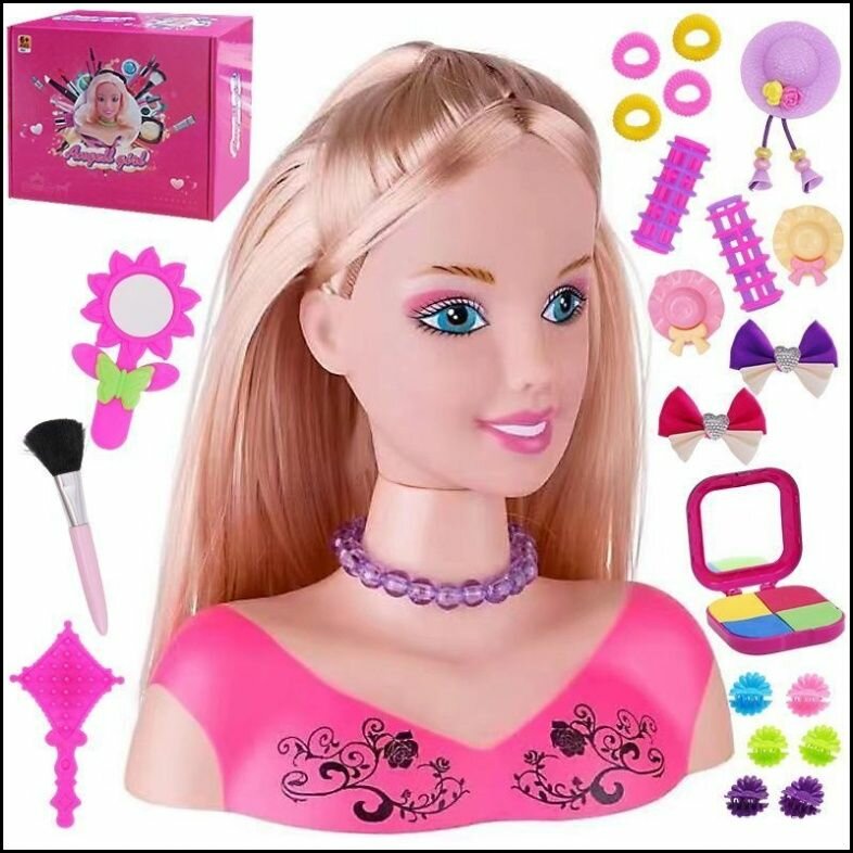Кукла манекен для причесок и макияжа/Можно сделать макияж и заплести волосы в косу/Игрушка для девочек