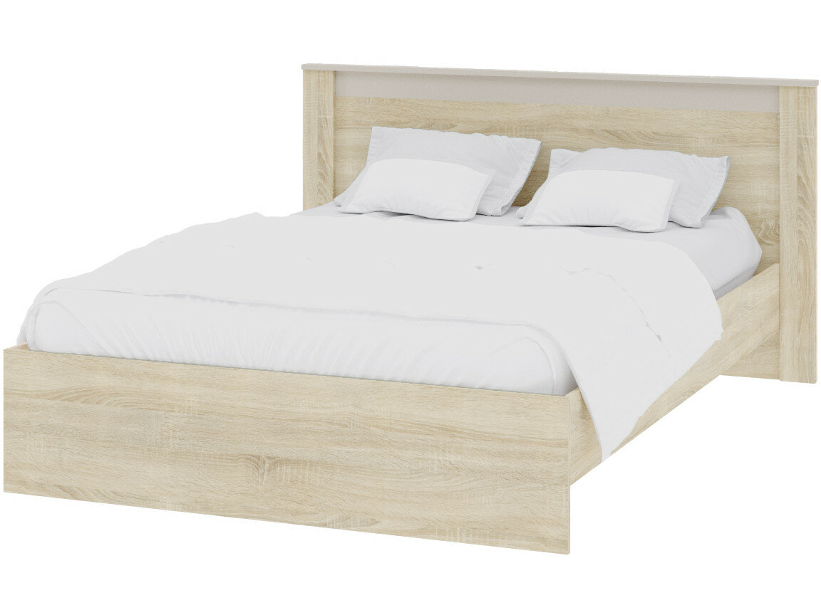 Кровать 140х200 без матраса, с настилом ДСП - Дуб сонома/Кашемир