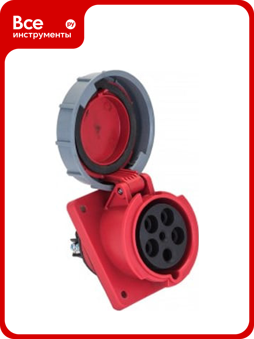 Розетка стационарная внутренняя угловая EKF 4152 3Р+РЕ+N 16А 380В IP67 ps-4152-16-380