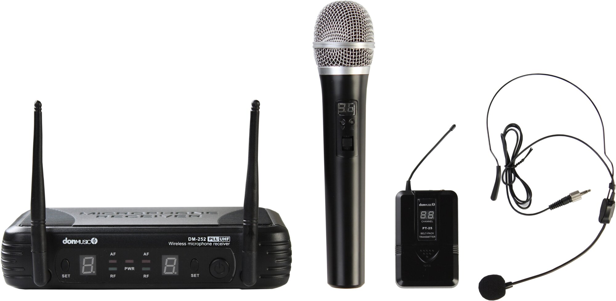 Don Music DM-252/HH-25/PT-25 - радиосистема с одним ручным микрофоном и головной гарнитурой