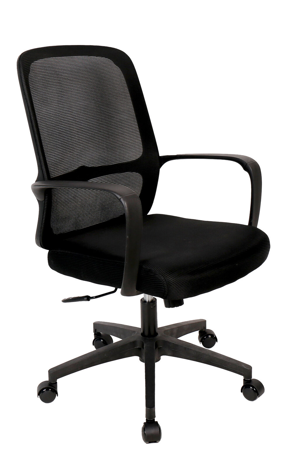 Операторское кресло Bamboo Everprof черный, сетка, пластик, мягкое сиденье, с подлокотниками