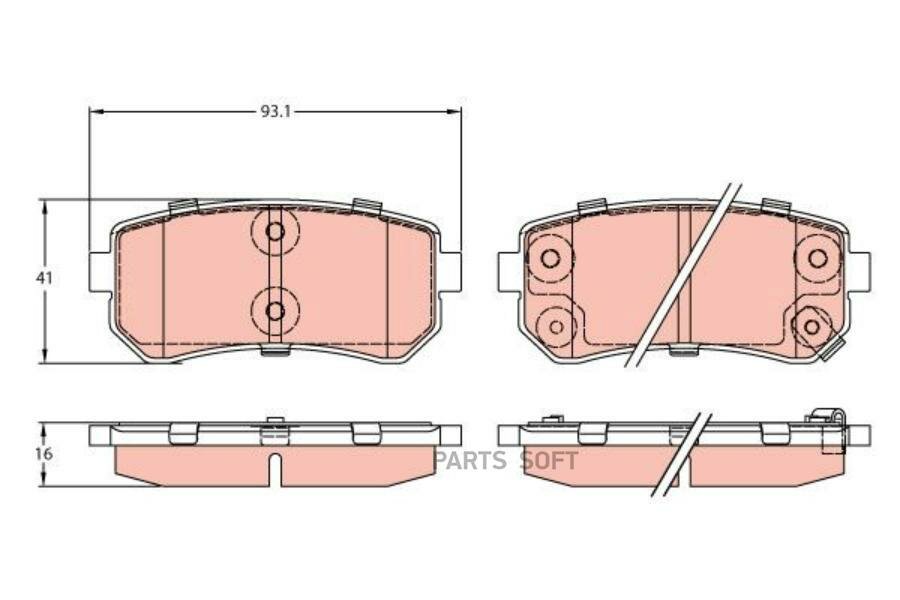 ZF RUSSIA GDB3421ZFR Колодки тормозные задние дисковые KIA CEED/RIO/SPORTAGE/HYUNDAI ACCENT/I20/I30/IX35 ()