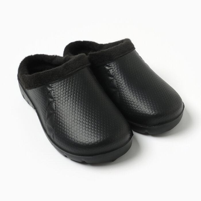 Галоши - сабо мужские утепленные, размер 43, чёрные