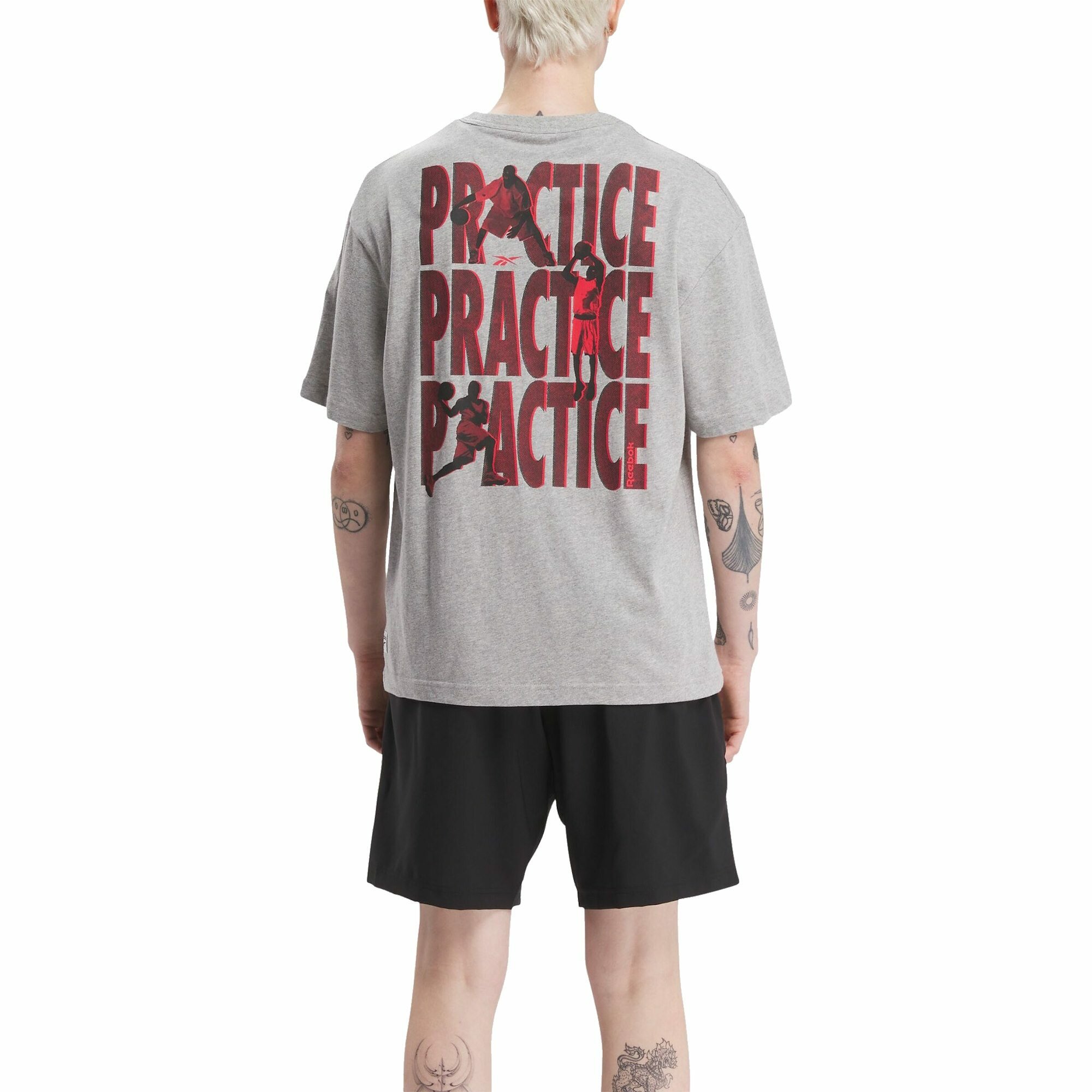 Футболка Reebok BB PRACTICE TEE, размер S, серый — фото 1
