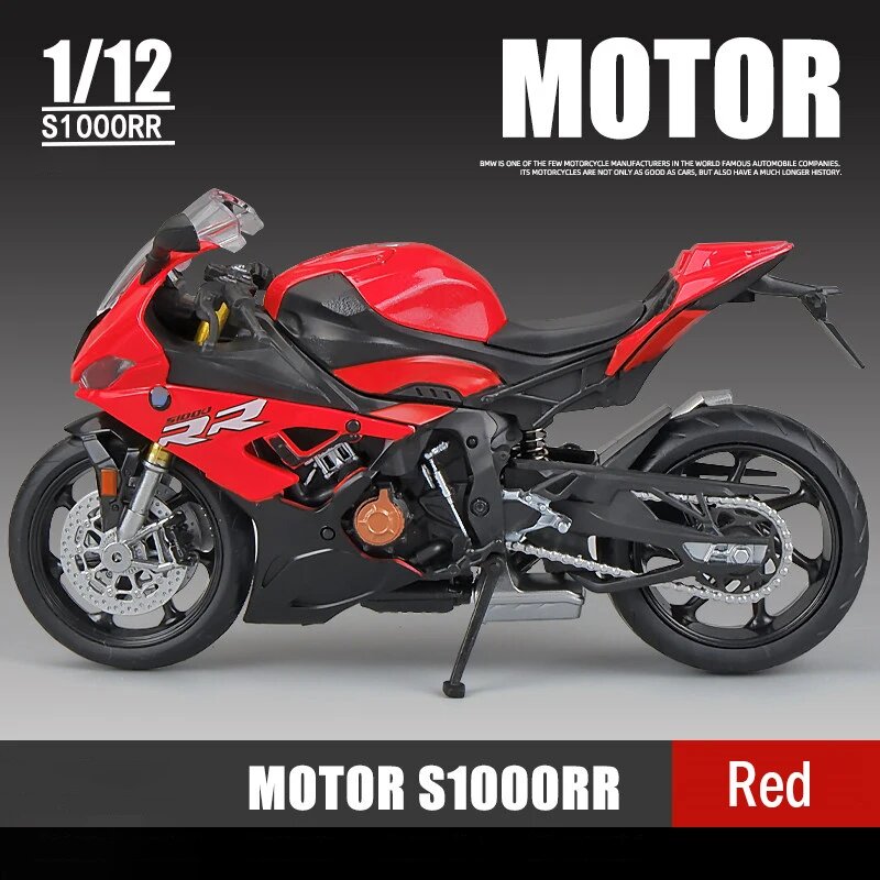 WELLY 1:12 BMW S1000RR 2021 металлический мотоцикл Красный, Red no box