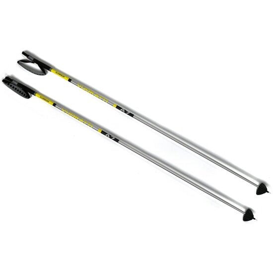Палки лыжные Vuokatti Black/Yellow, алюминиевые, 140 см