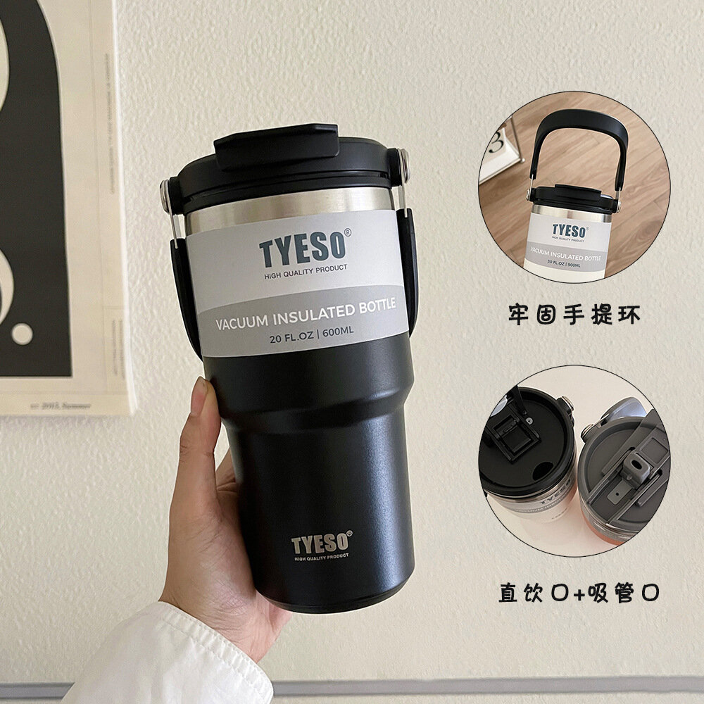 Термос-кружка Taishuo для женщин, большая емкость, из нержавеющей стали, кофейная кружка, автомобильная кружка для воды, стильная кружка для мужчин и женщин.