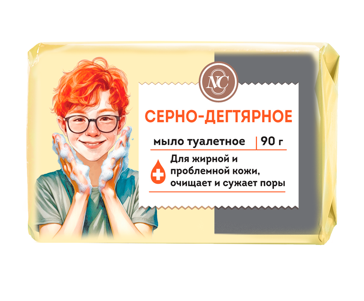Туалетное мыло Невская косметика серно дегтярное 90 г