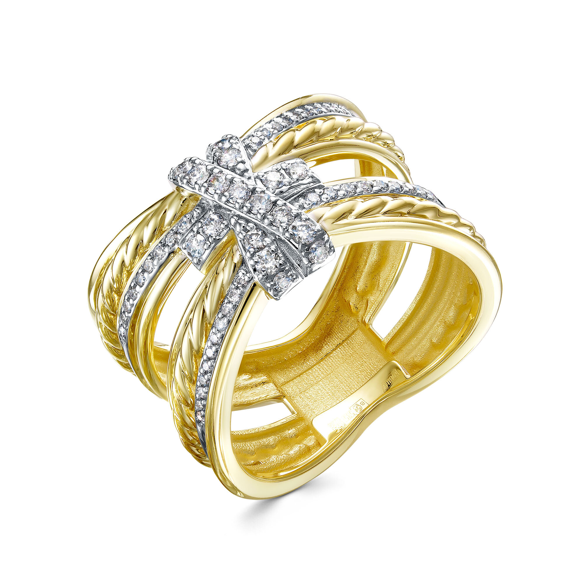 Кольцо, желтое золото, 585 проба, бриллиант