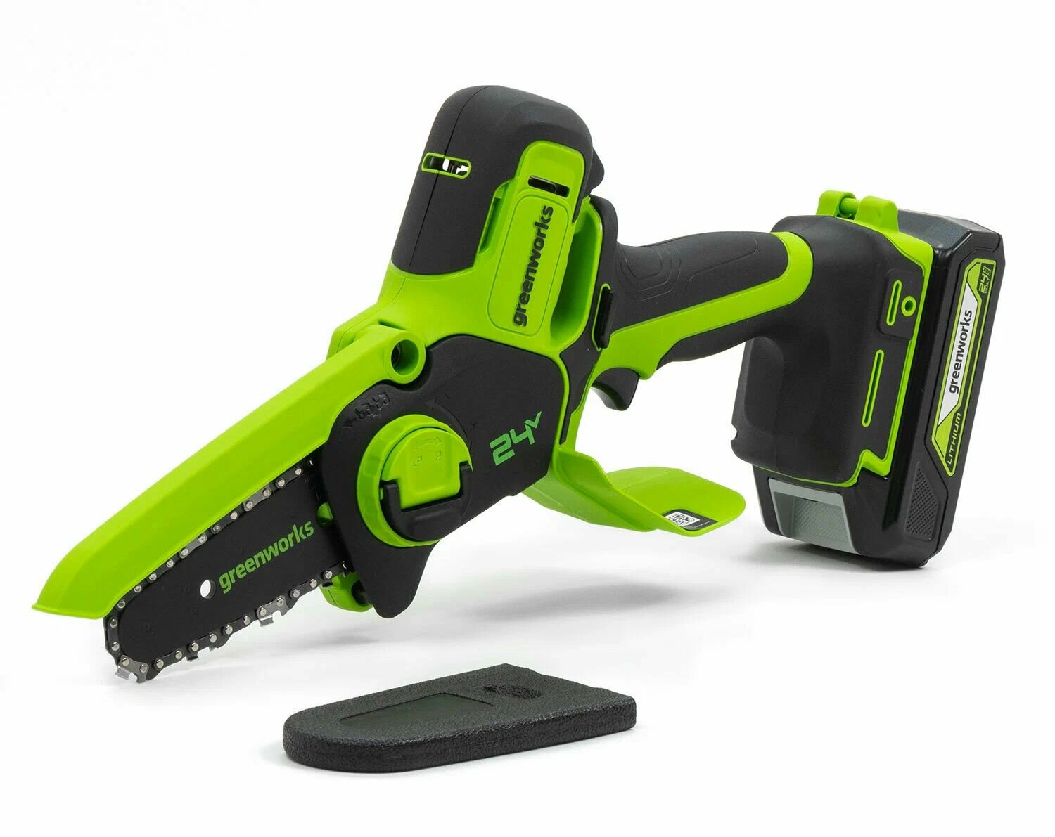 Аккумуляторная цепная мини пила Greenworks G24MCS10K2 24V, 10см, бесщеточная, c 1хАКБ 2Ач и ЗУ (2008207UA)