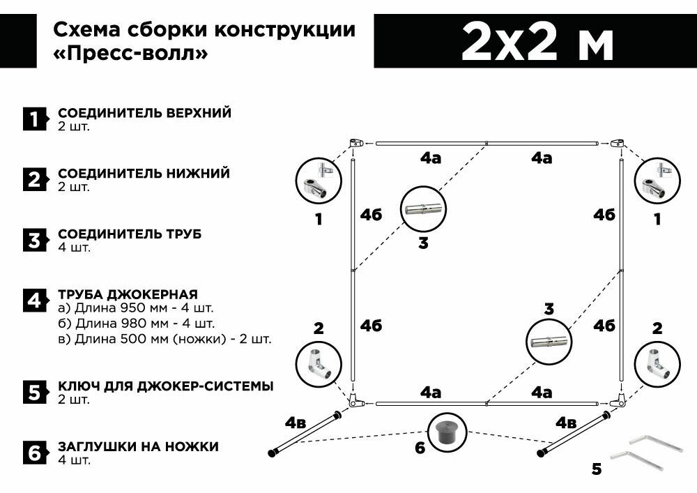 Пресс вол 2х2 м, каркас для фотозоны, пресс волл, фотофон джокер, ширма, хромакей