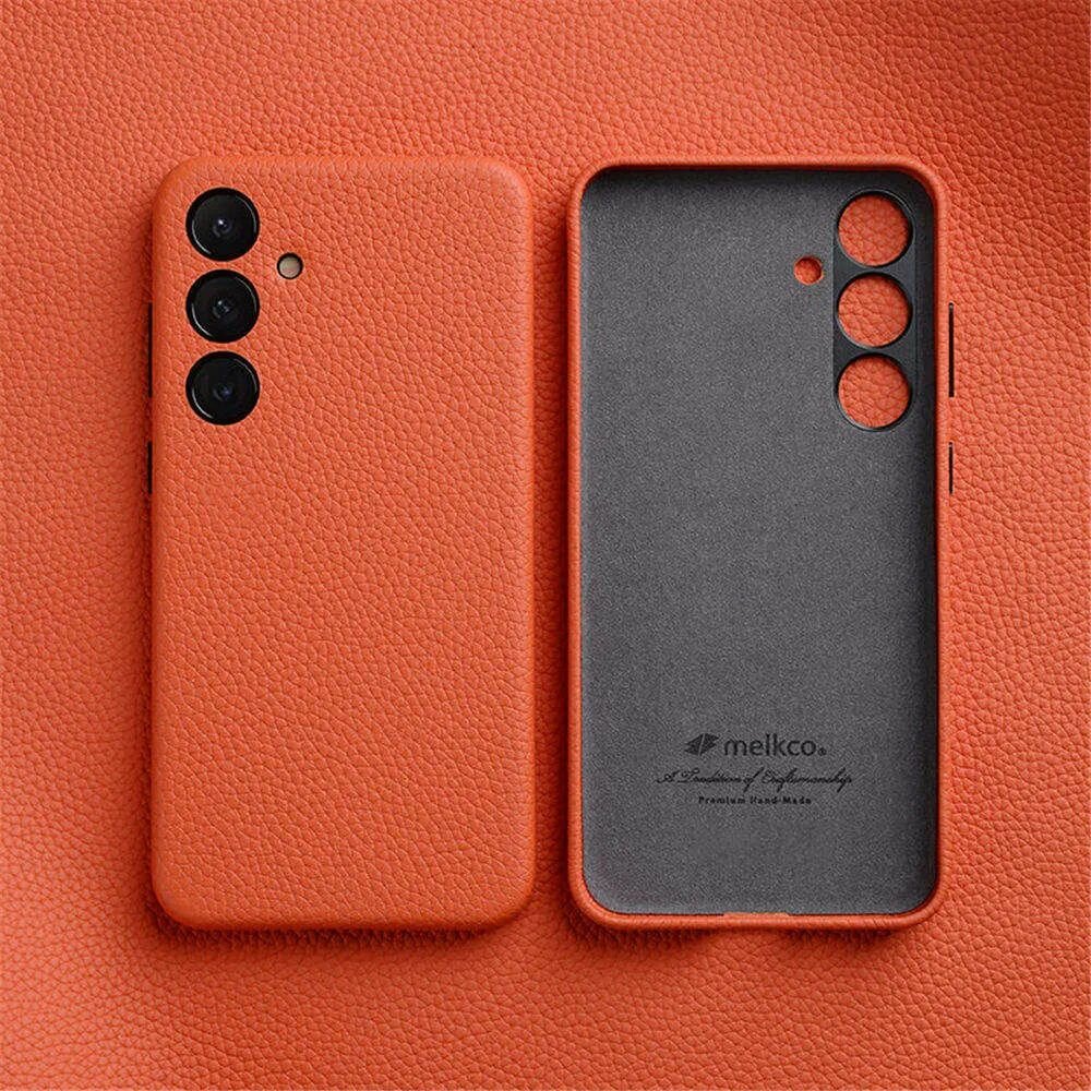 Кожаный чехол накладка Melkco Origin Regal SС для Samsung Galaxy S24+, оранжевый