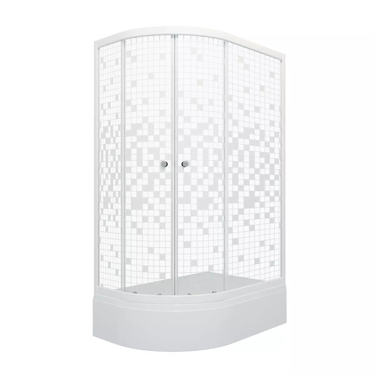 Душевой уголок Triton Коралл 120x80 В, средний поддон правая, мозаика, прямоугольная, цвет профиля белый