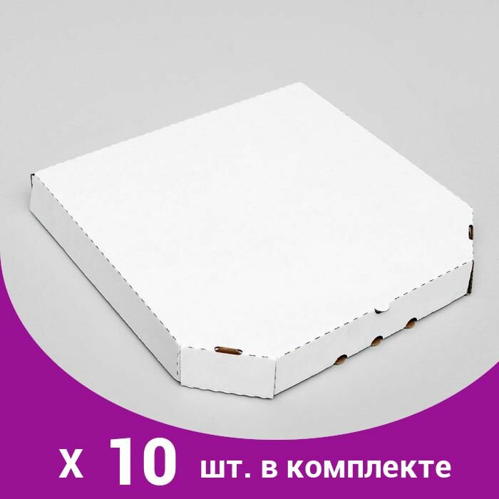 Коробка для пиццы, белая, 32,5 х 32,5 х 4 см (10 шт)