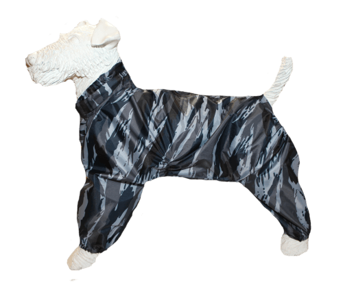 Дождевик-комбинезон для английского кокер-спаниеля суки, повышенной прочности, цвет синий камуфляж