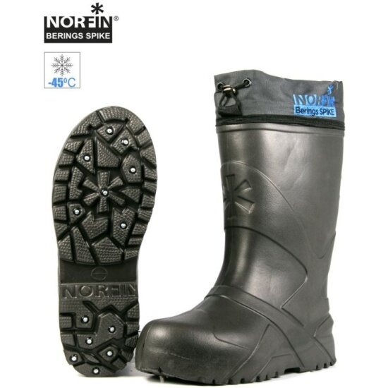 Сапоги зимние Norfin BERINGS SPIKE с манжетой и шипами, антрацид -45С EVA р.46-47