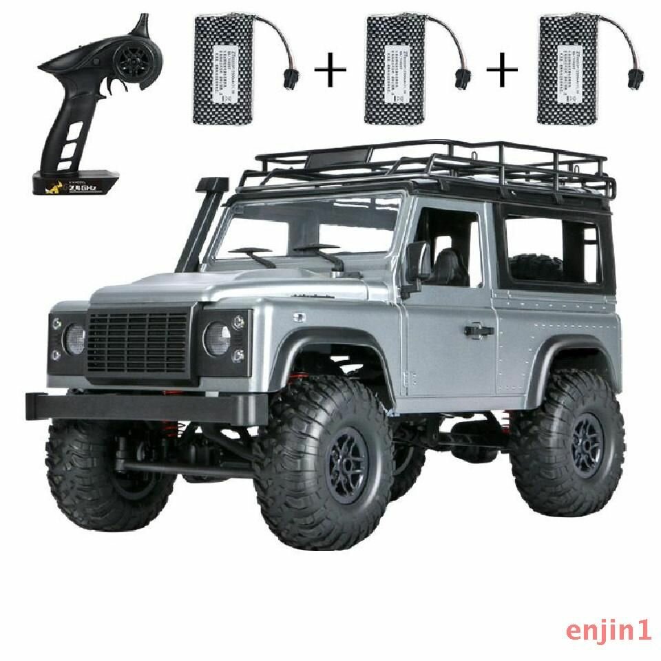 Радиоуправляемая машинка, Land Rover Defender D90, Remo Hobby Щеточные двигатели, 4WD Off-Road , длина кузова 35 см 1:12, серебристый, Можно играть в течение 90 минут
