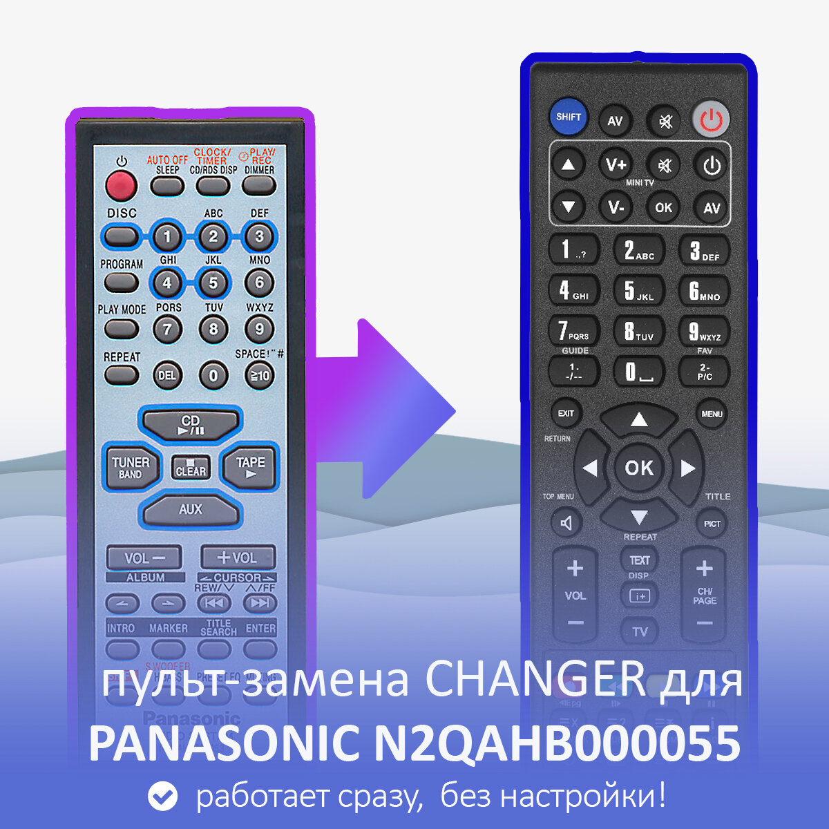 Пульт-замена для PANASONIC N2QAHB000055