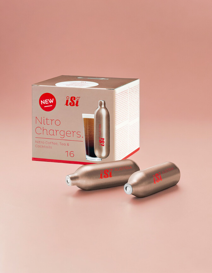 Баллон для сифонов iSi "N2 Nitro", для газирования, пищевой газ CO2, серебристые, 16 штук