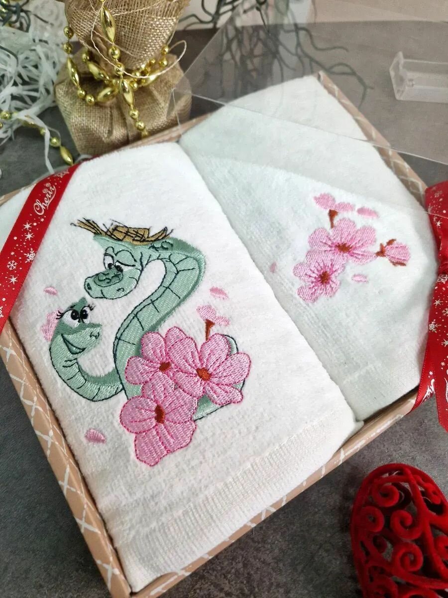 Набор махровых полотенец, Cherir, 28x48, 2 шт. в подарочной коробке