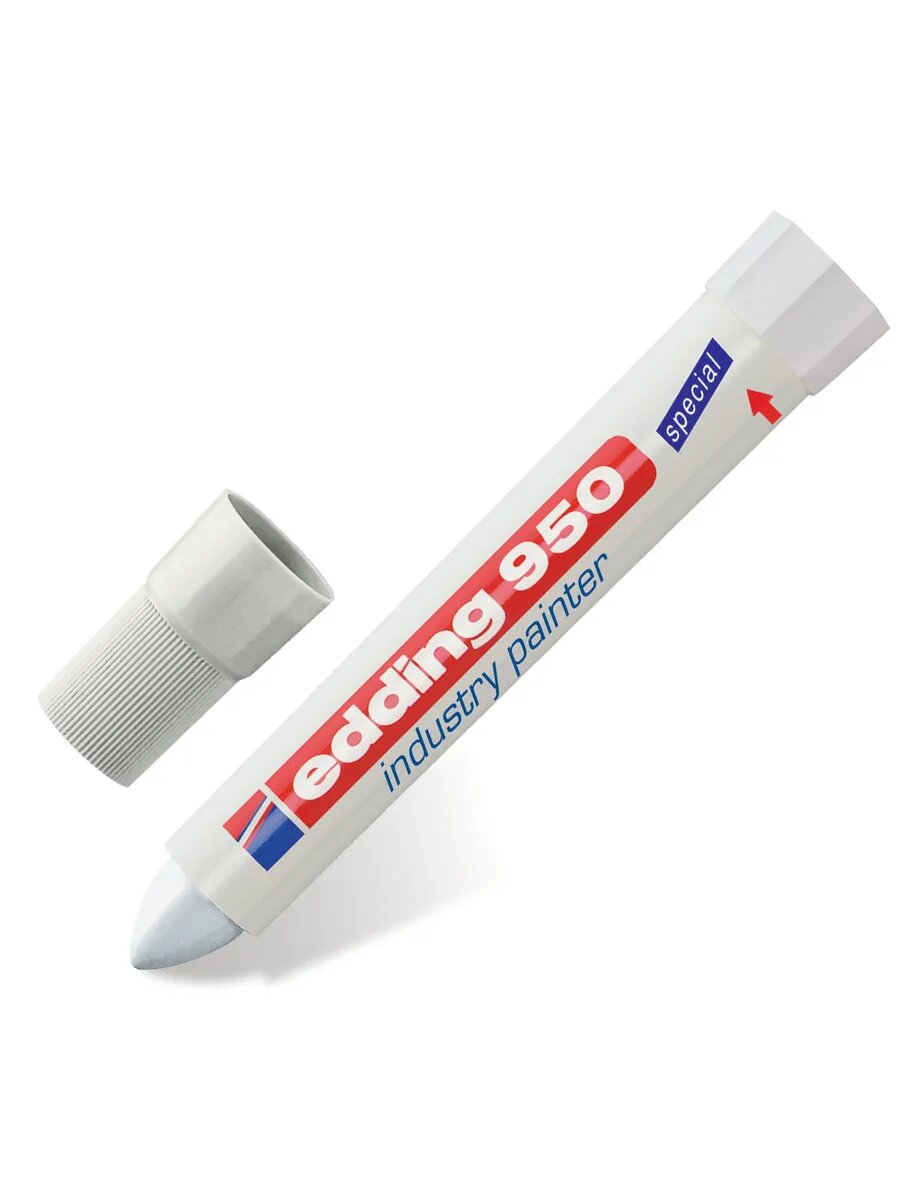 Маркер-паста EDDING 950 для промышленной маркировки, белый, толщина линии 3-10 мм, водостойкие, светостойкие чернила
