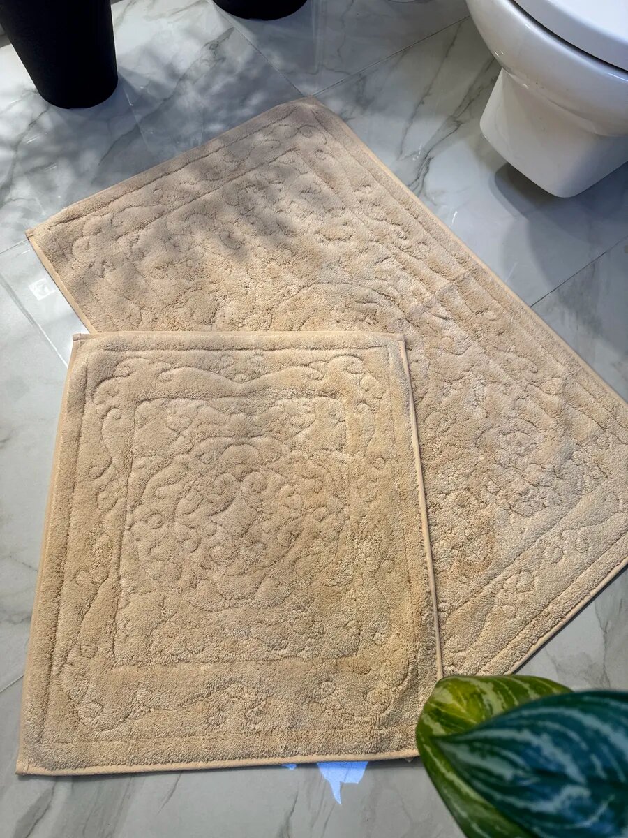 Набор ковриков Natali's Carpets, комплект, для ванной, латексное напыление, 60x100 см