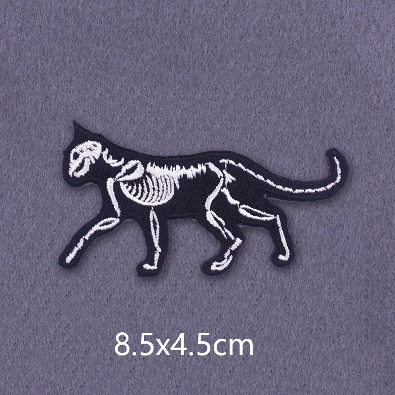 Нашивки pulaqi с черепом, котом и бабочкой Черный, PE5866CT