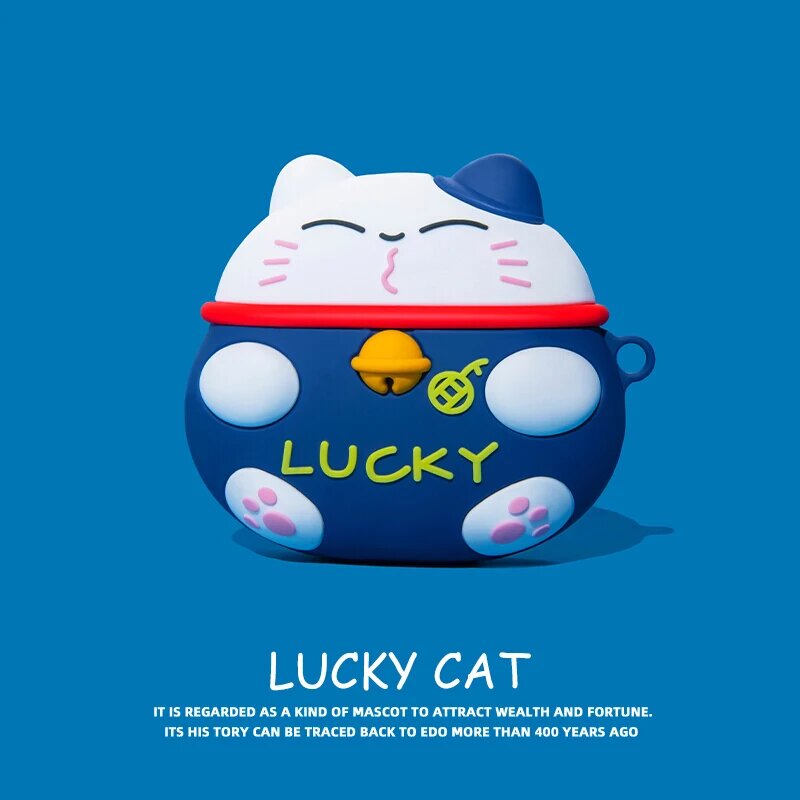 Силиконовый чехол Lucky Cat для HUAWEI FreeBuds FreeBuds 5i, Blue