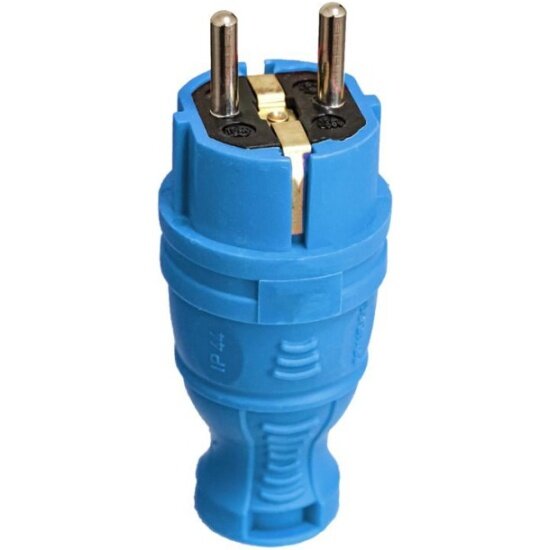 Вилка прямая Tokov Electric с заземл. IP44 каучук син. TOKOV TKE-C08-KV-Z