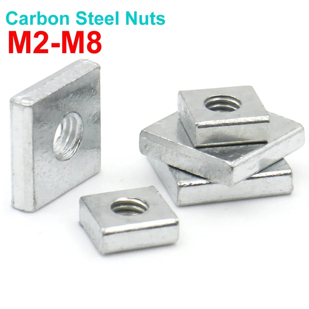 Квадратные скользящие гайки Zimir М2.5-М8 M4x7x7x2 (40pcs)