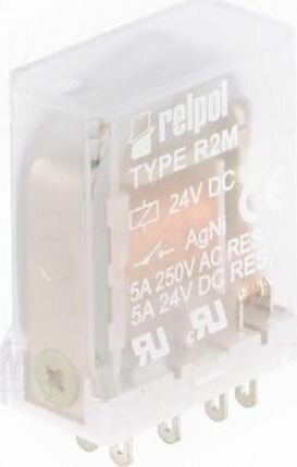Реле RELPOL R2M-2012-23-1024 Реле: электромагнитное DPDT Uобмотки: 24ВDC 5A/250ВAC 5A/24ВDC 1шт