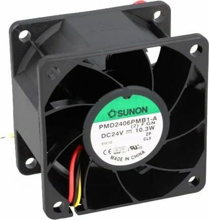 Вентилятор SUNON PMD2406PMB1-A (2). F. GN Вентилятор осевой 24В DC 60x60x38мм подшипник качения 430mА 10.3Вт 8000 об мин 3 провода 1шт