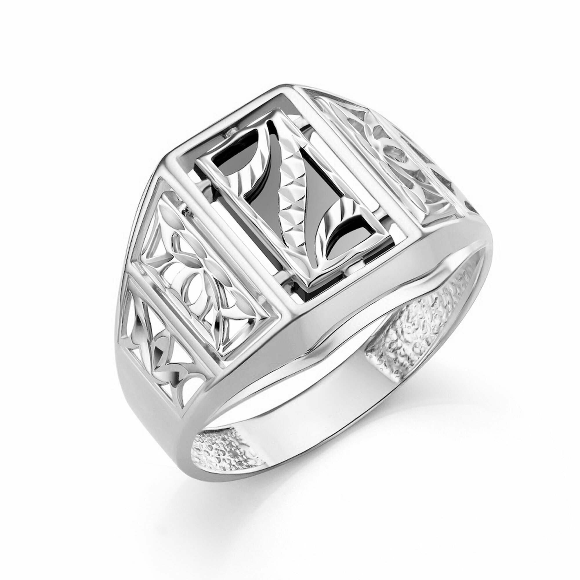 Печатка, серебро, 925 проба, родирование, оникс