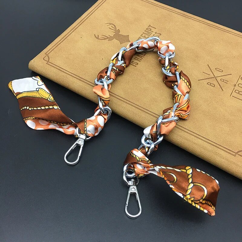 Шелковый шарф, лента, аксессуары для сумок, цепочка, модный шарф, женская сумка, Декор, бант, 23