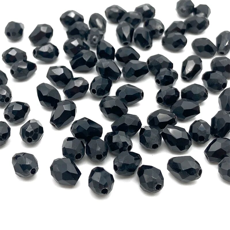 Австрийские хрустальные бусины капля 3*5 5*7 8*11 мм Черный, 5x7mm about 66pcs, d37