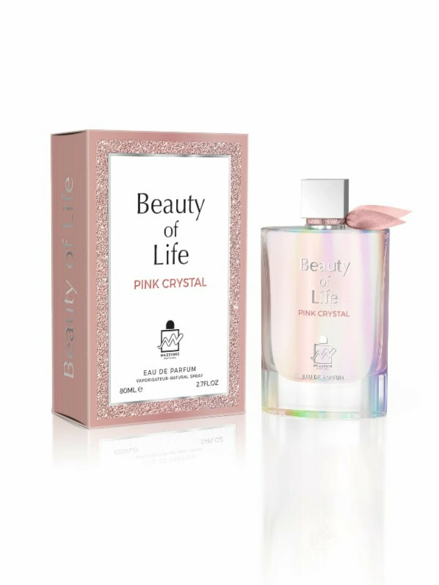 Парфюмерная вода женская Milestone Beauty of life pink crystal, 80мл
